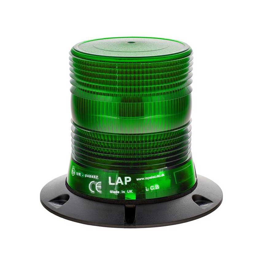 LAP Electrical Compact Xenon Three Bolt Mount Flashing Beacon - Green ...